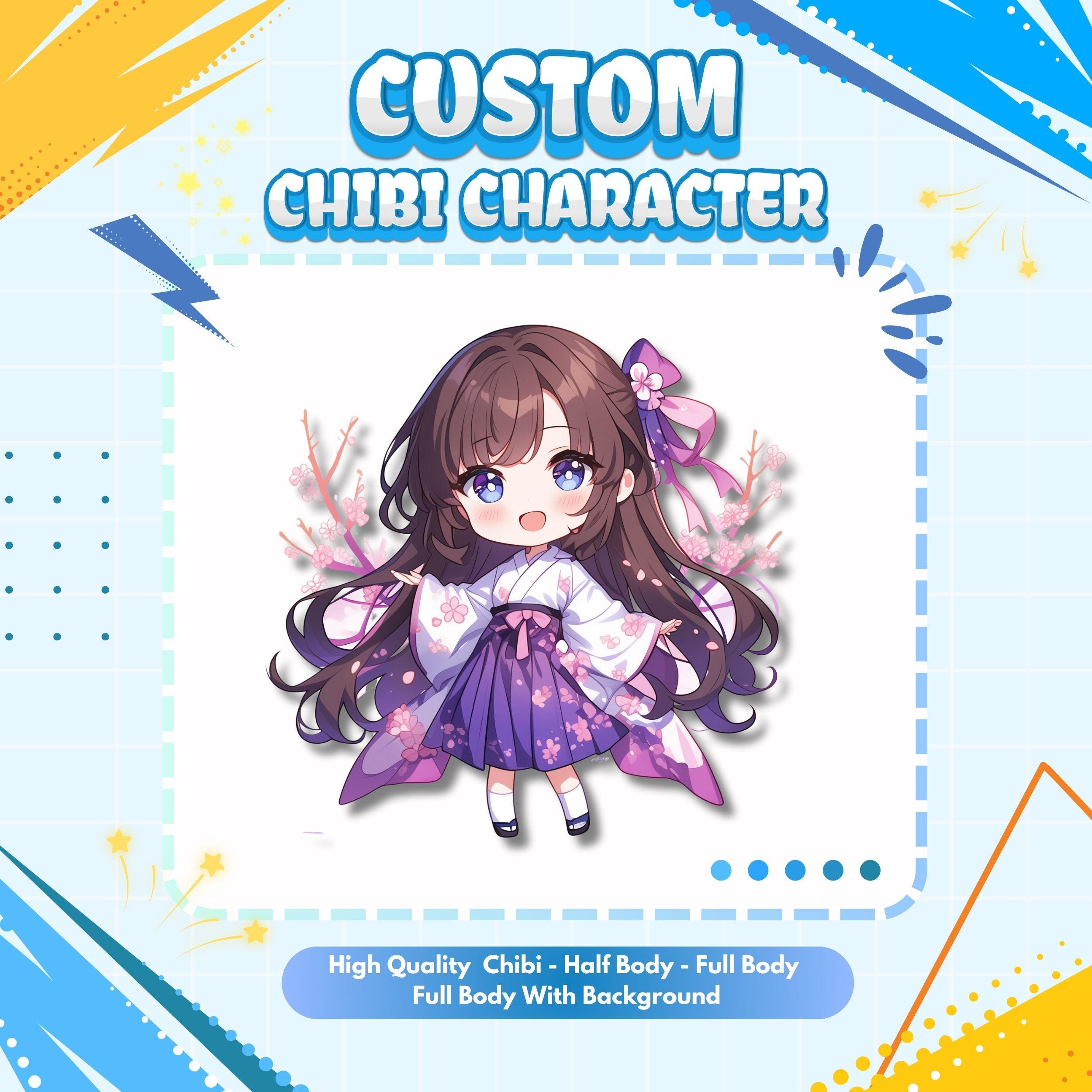 CUSTOM CHIBI ANIME Chibi Character, Custom Chibi Commission, Original ...