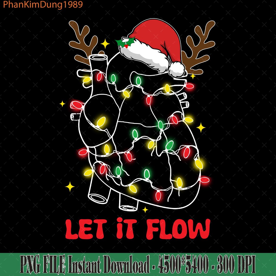 Christmas Cardiac Nurse Heart Anatomy Digitals, Xmas Cath Lab PNG CCU ...