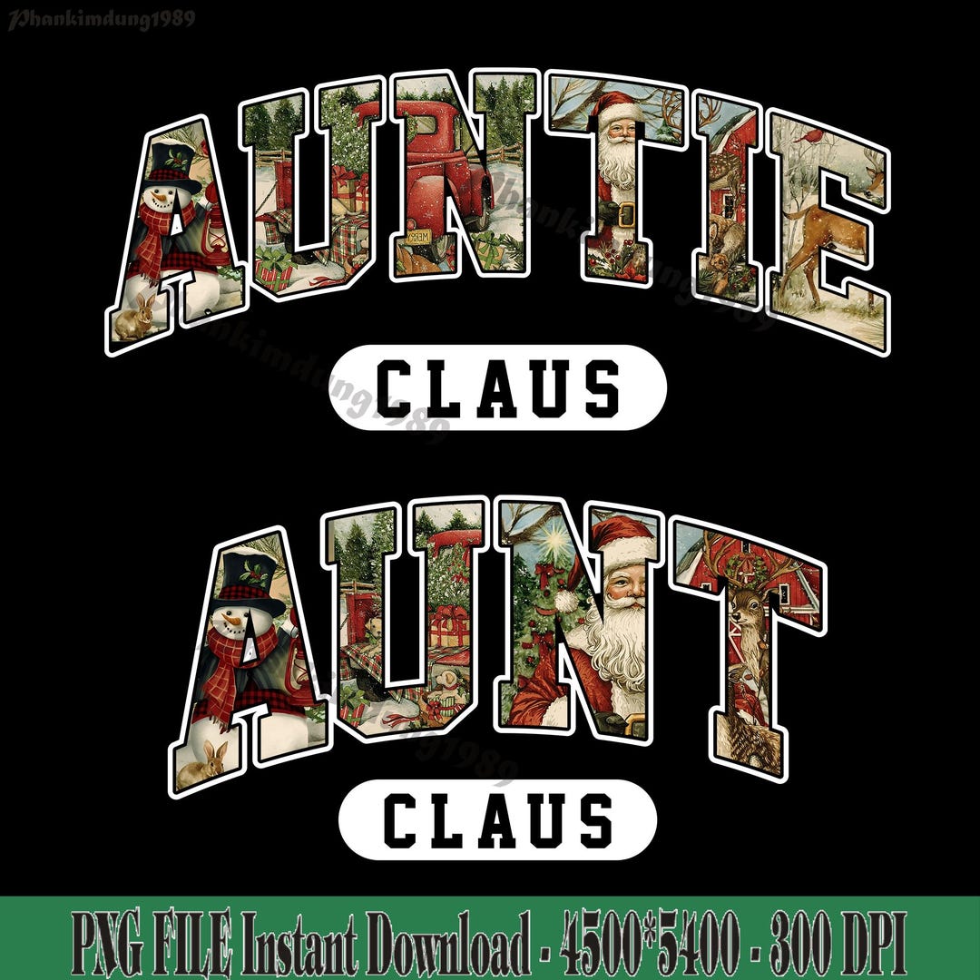 Auntie Claus Png, Christmas Png, Retro Christmas, Christmas Sublimation ...