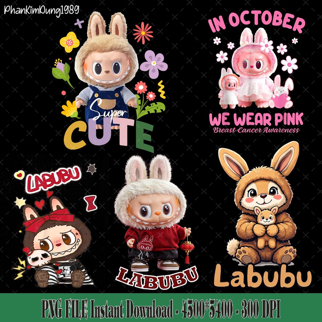 5 Design Labubu Png, Labubu png, Labubu png mignon, png tendance ...