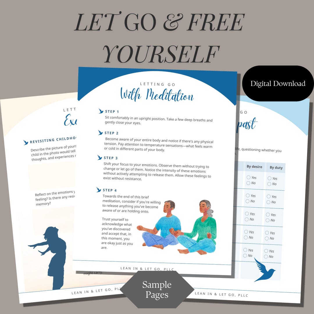 Let Go Mental Wellness Workbook Printable Emotional Wellness Digital ...