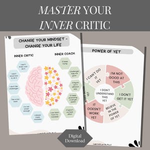 Inner Critic Therapy Tools Printable Self Help Workbook Thought ...
