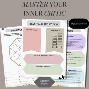 Inner Critic Therapy Tools Printable Self Help Workbook Thought ...