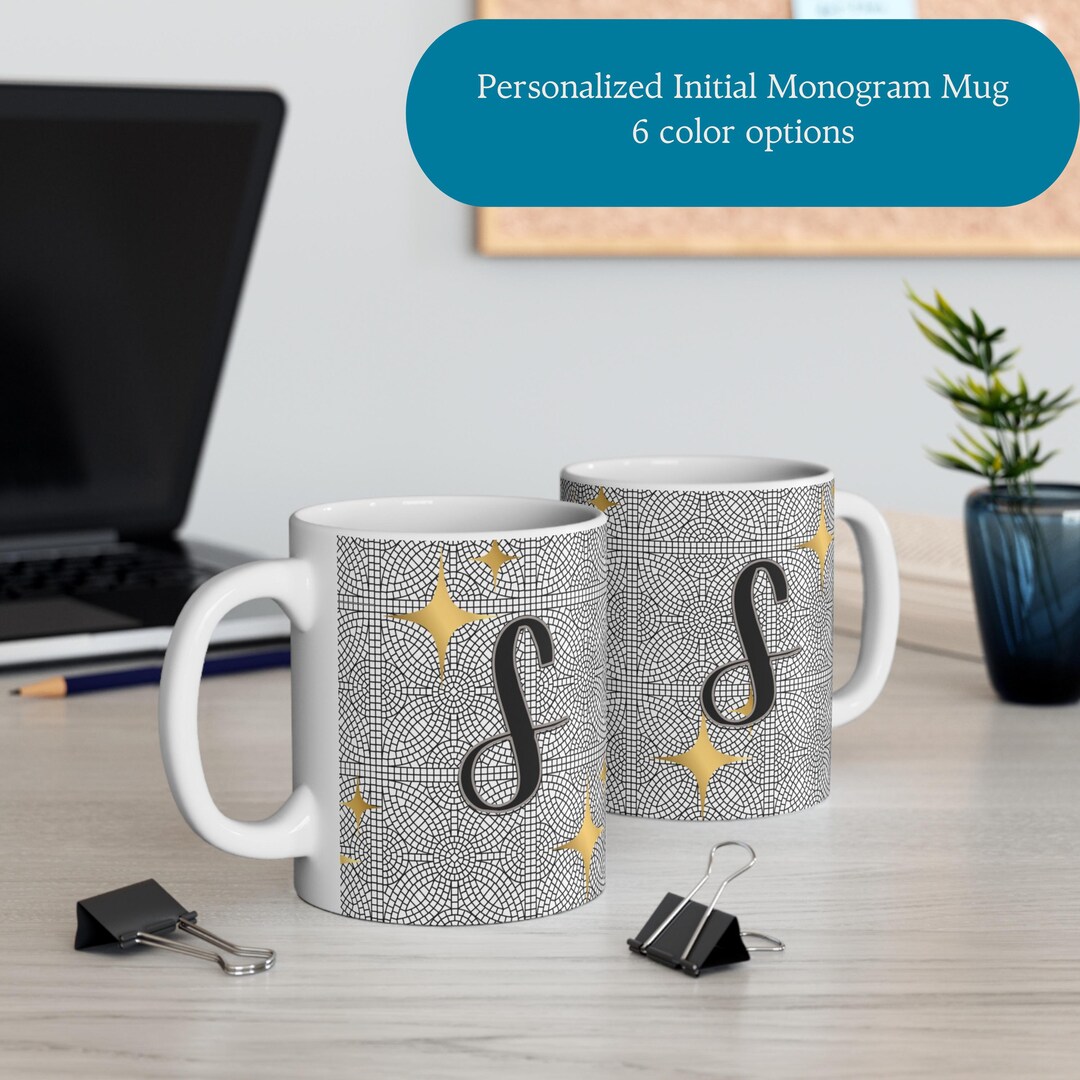Personalized Initial Letter Mug Custom Single Letter Mug for Her Custom ...