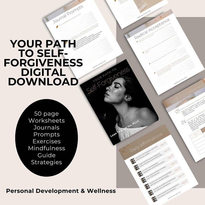 Path to Self-forgiveness Mental Wellness Workbook Printable Planner ...