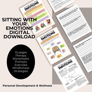 Sitting With Your Feelings Therapy Tool Printable Processing Emotional ...