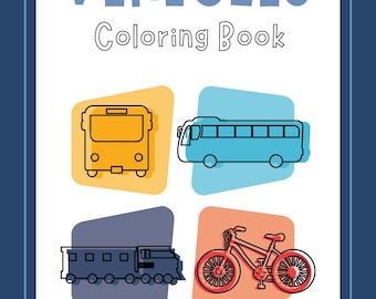 Coloring Book for Kids Vehicles - Etsy