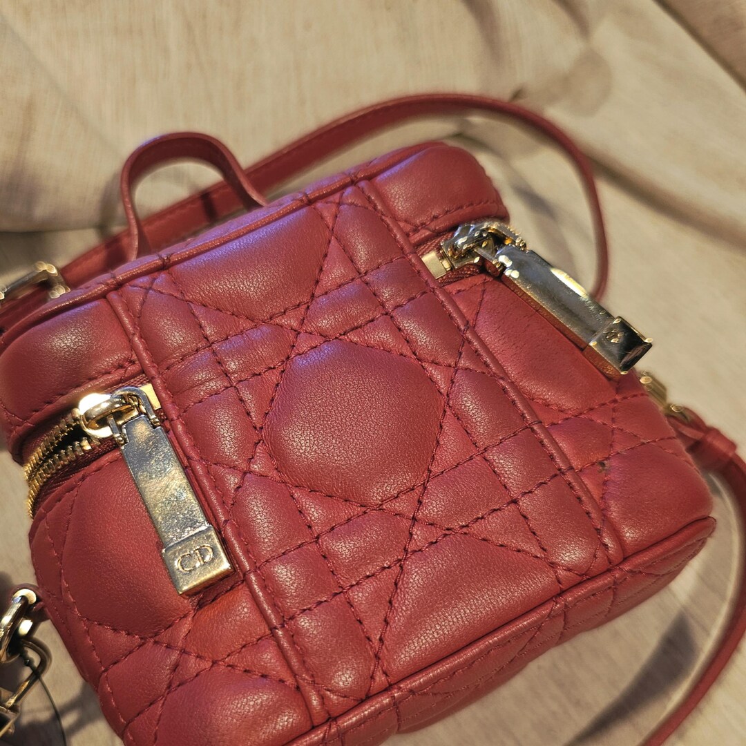 Christian Dior Lady Micro Vanity 2way Hand Shoulder Bag Leather Pink ...