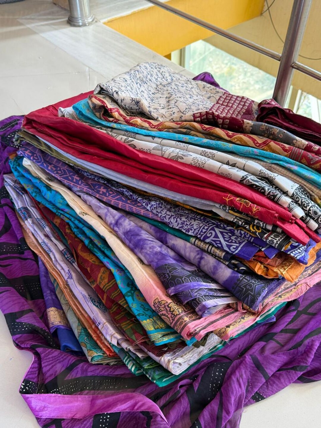 Indian Vintage Silk Saree Bundle – Assorted Prints – Pure Silk Fabric ...