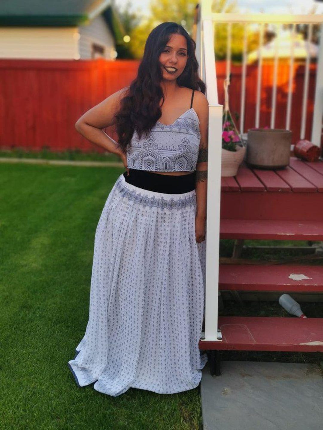 Handmade Dress, White Skirt, Bridgerton Dress, Cottage Core Summer Set ...