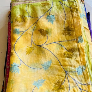 1 Silk Recycled Vintage Silk Sari Fabric Fat Quarter Bundle, Saree for ...