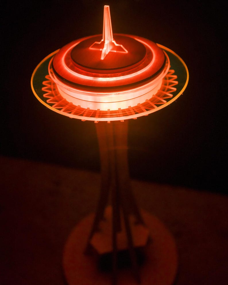 LED Lamp Inspired by the Space Needle: Modern Seattle Night Light ...