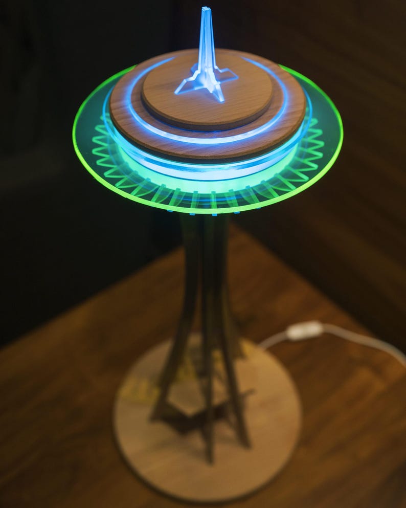 LED Lamp Inspired by the Space Needle: Modern Seattle Night Light ...