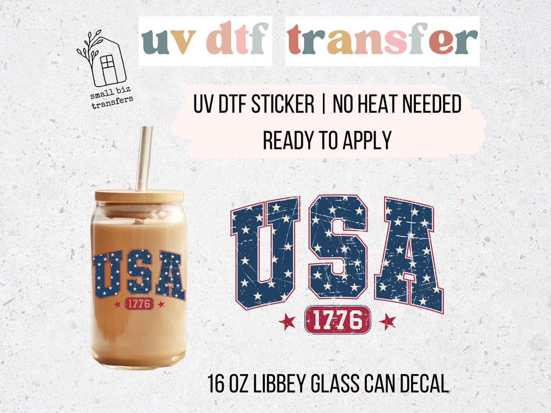UVDTF 16oz Libbey Cup Wrap for Glass Can | Usa UV DTF Design ...