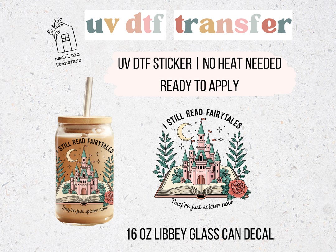 UVDTF 16oz Libbey Cup Wrap for Glass Can | Fairytale UV DTF Design ...