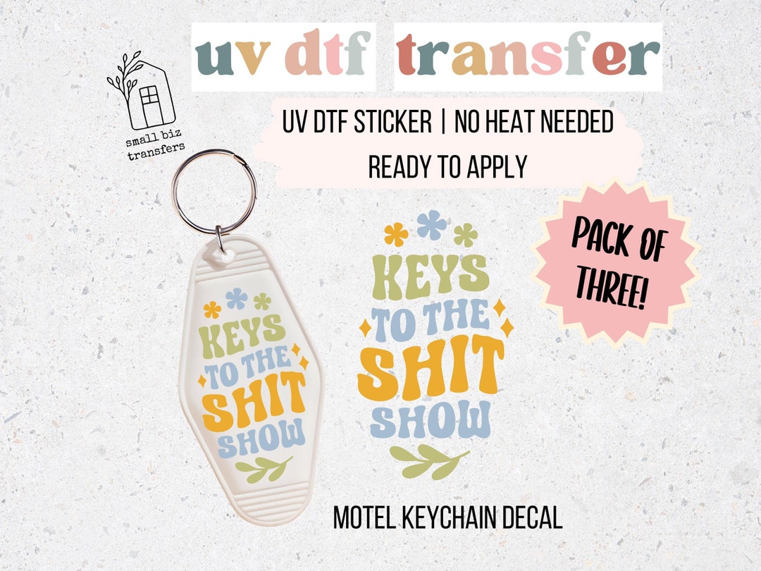 UV DTF Sticker for Retro Motel Keychain, UVDTF Decals Birthflower ...