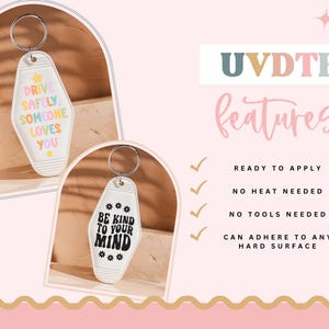 UV DTF Sticker for Retro Motel Keychain, UVDTF Decals, Funny Bundle ...