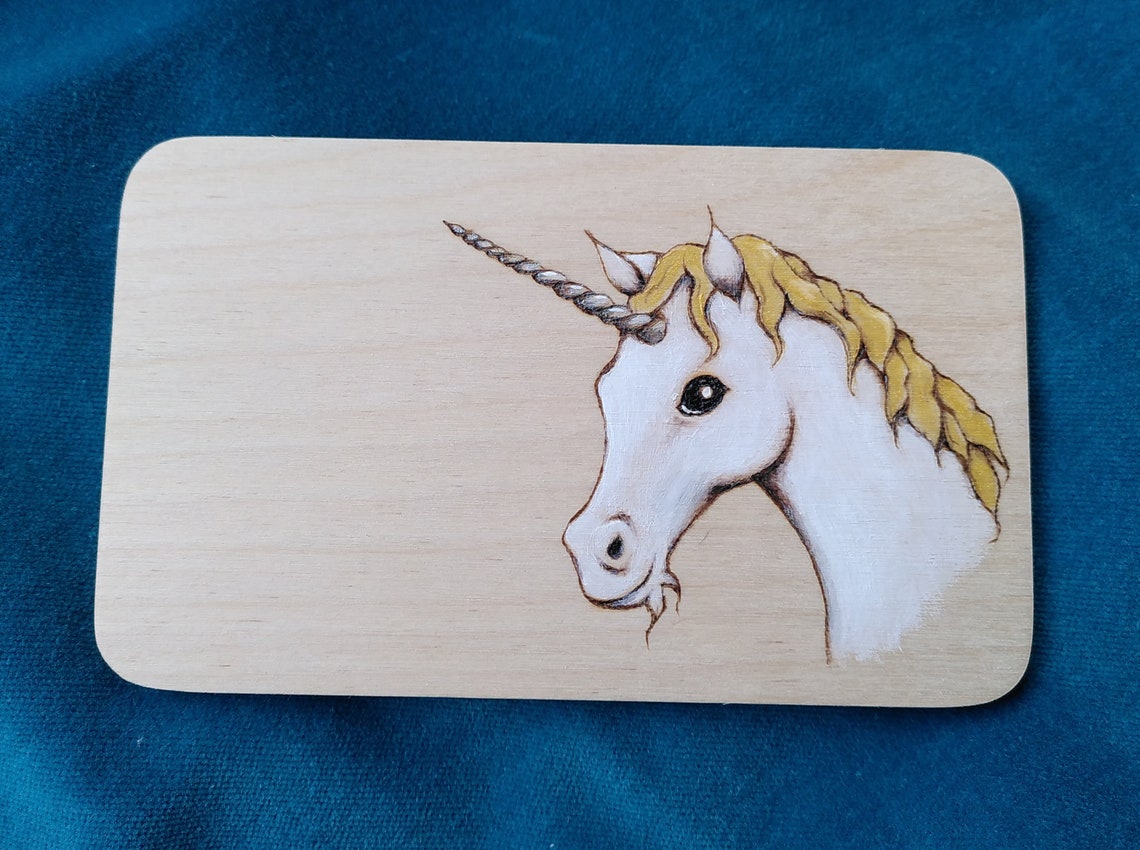 Unicorn Name Plaque - Personalised Pyrography Door Sign for Childrens ...