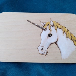 Unicorn Name Plaque - Personalised Pyrography Door Sign for Childrens ...