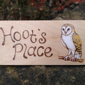 Barn Owl Door Sign - Personalised Name Plate for Childrens Room ...