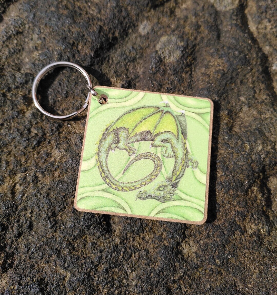 Green Dragon Keyring - Mythical Themed Accessory - Etsy