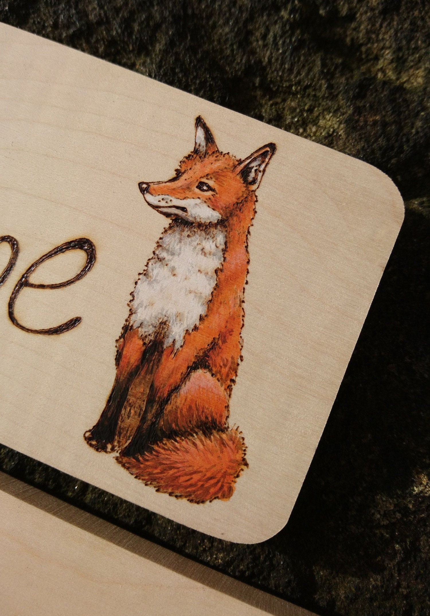 Red Fox door plaque personalised name plate for kids room | Etsy