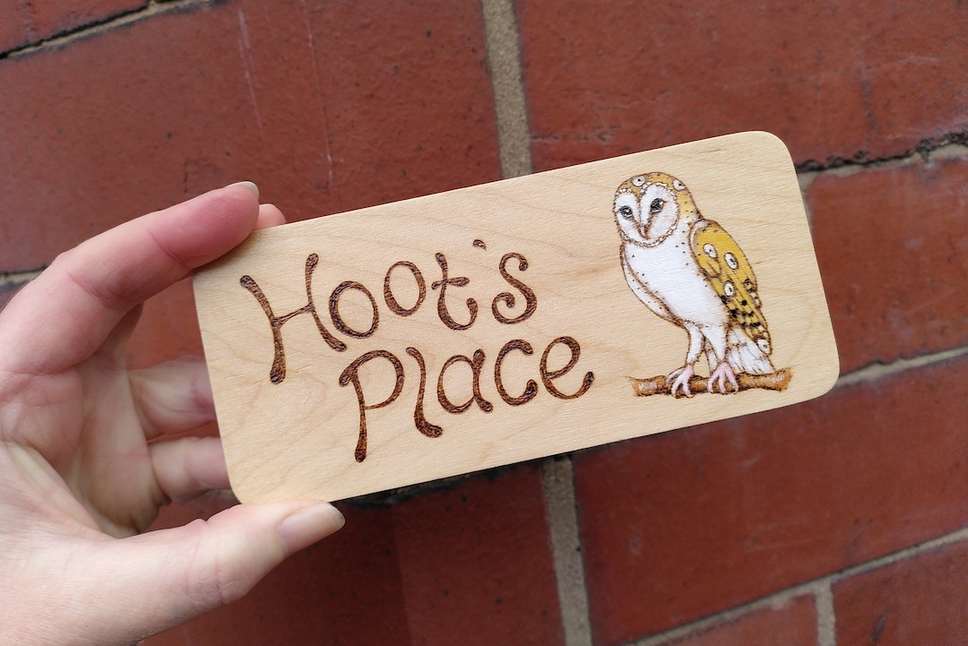 Barn Owl Door Sign - Personalised Name Plate for Childrens Room ...