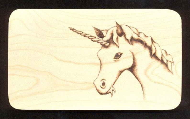 Unicorn Name Plaque Personalised Pyrography Door Sign for Childrens ...