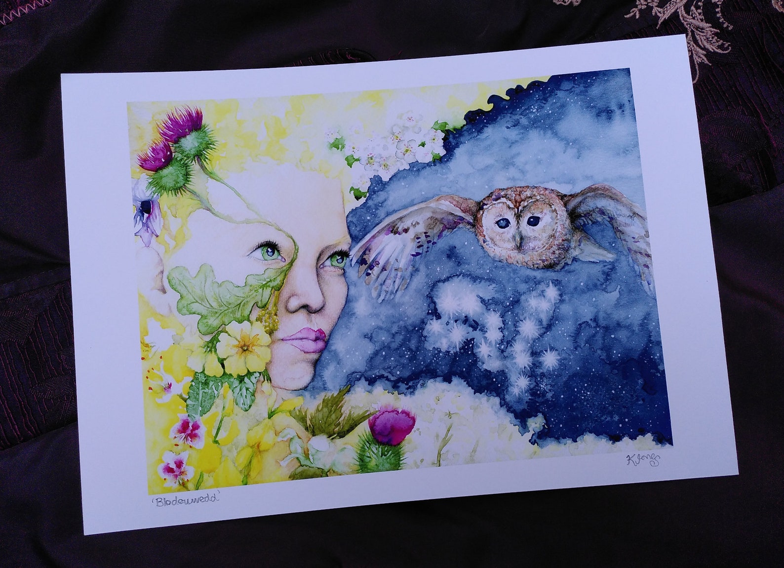 Blodeuwedd Art Print - Inspired by the Mabinogion - Owl and Flowers - Etsy