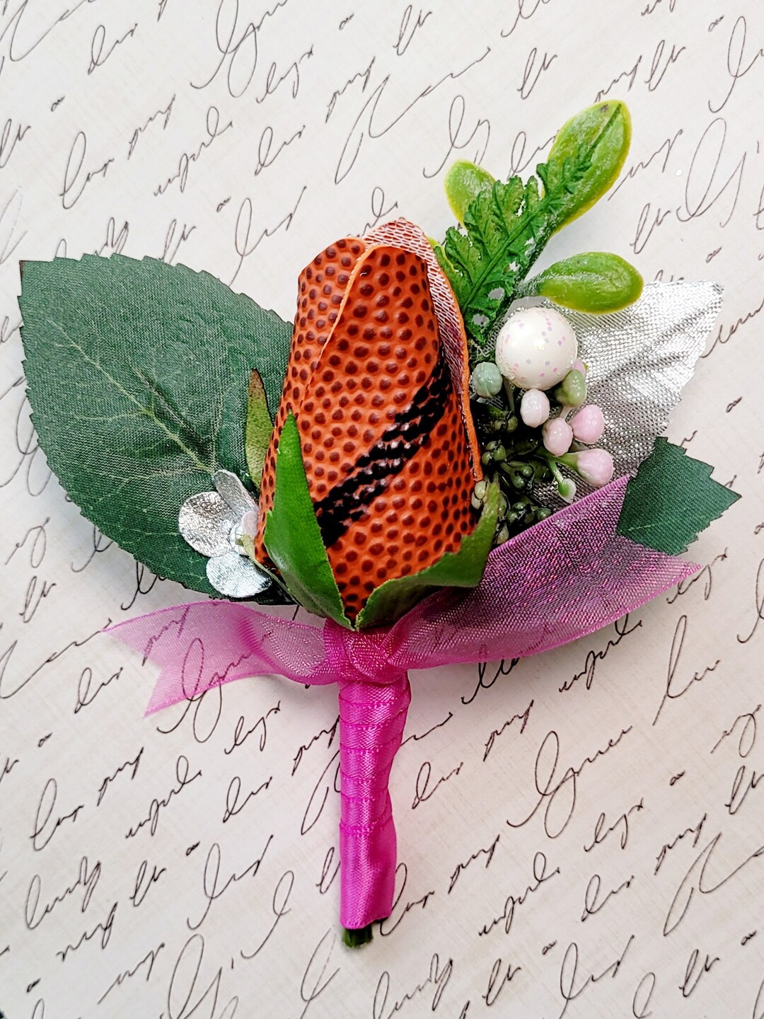 Basketball Boutonniere, Sports Boutonniere, Basketball Themed Wedding ...