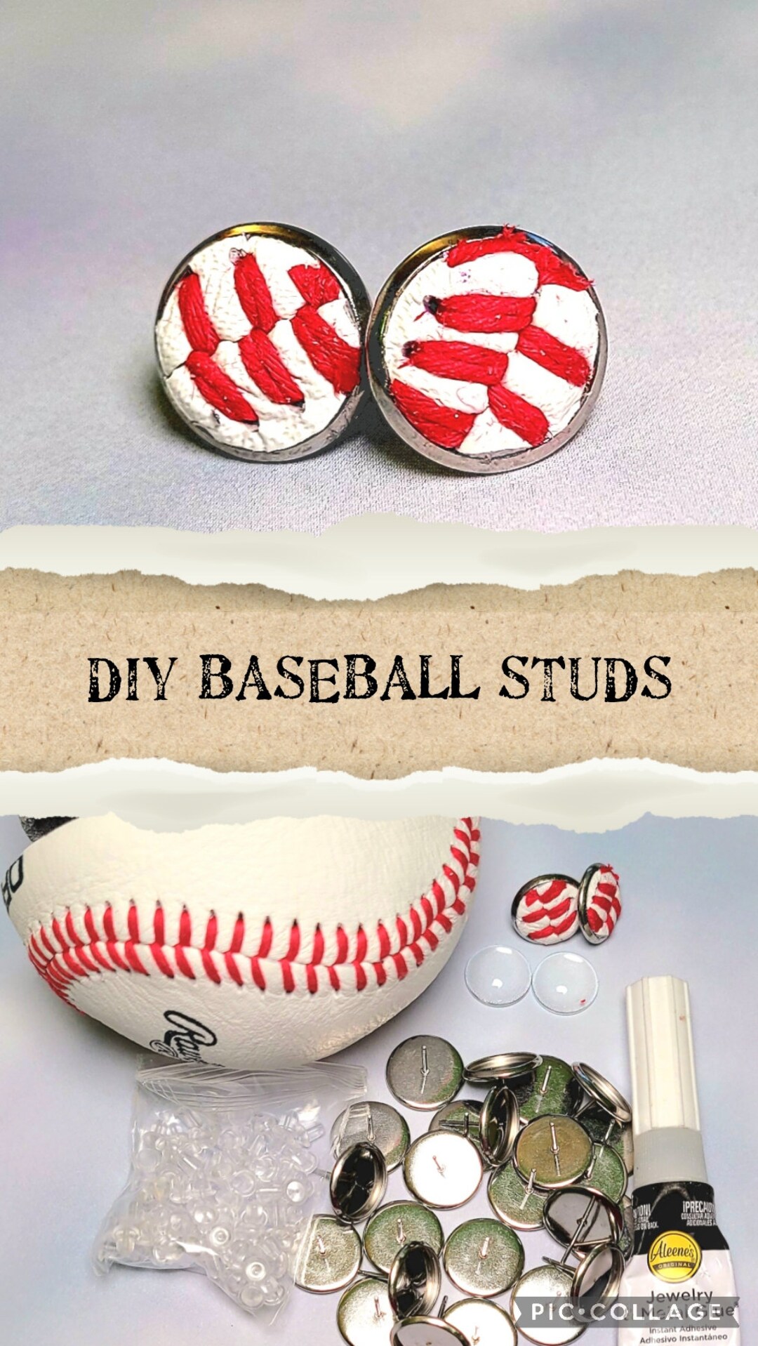 DIY Baseball Stud Earrings, Real Baseball Earrings, 13 Pairs of ...