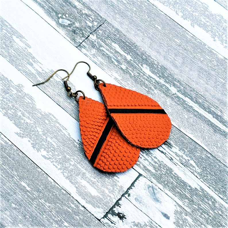 Basketball Earrings, Basketball Teardrop Earrings, Real Basketball ...
