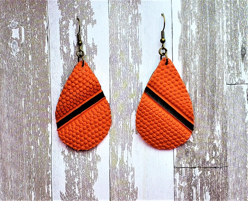 Basketball Earrings, Basketball Teardrop Earrings, Real Basketball ...