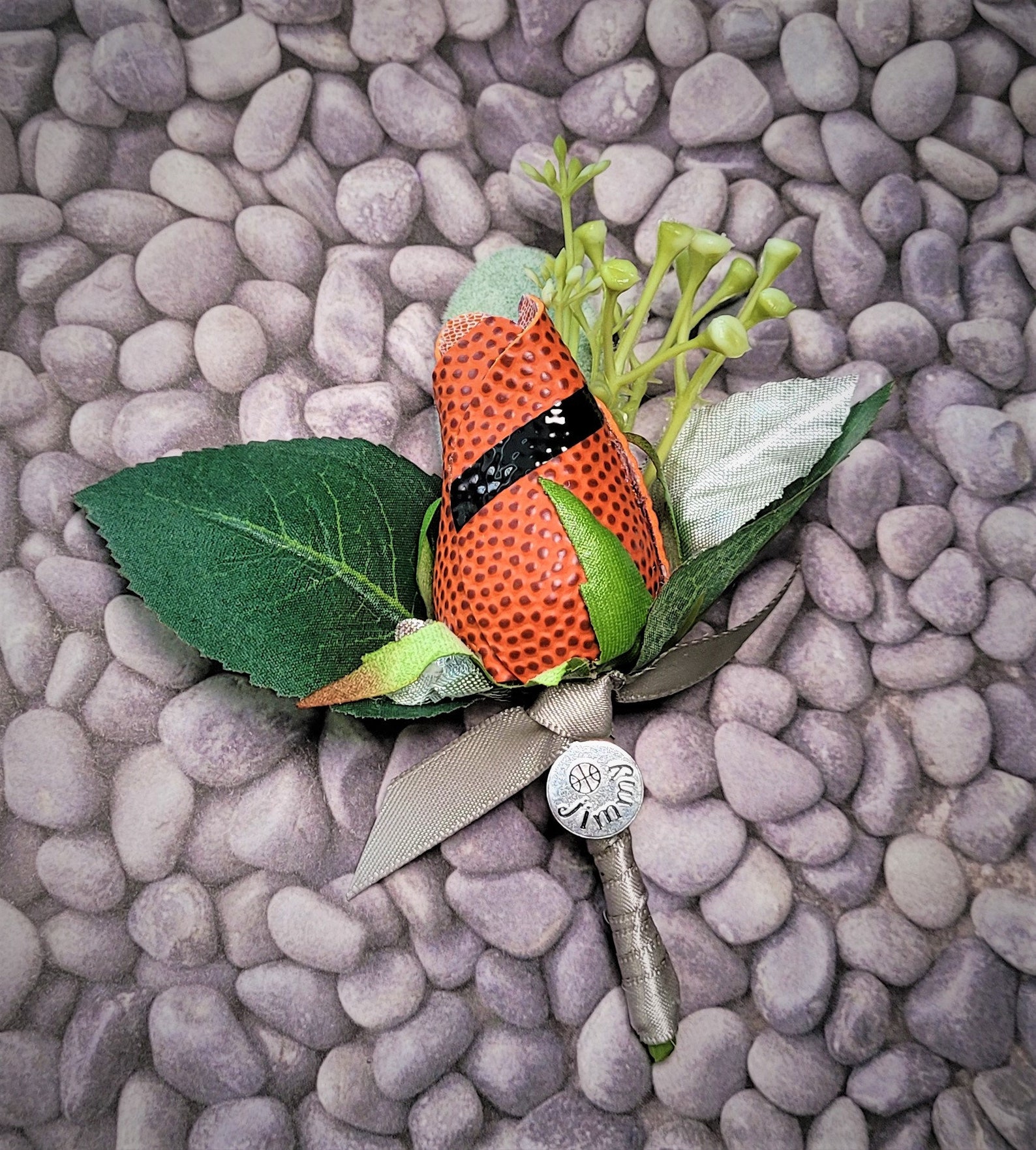 Basketball Boutonniere Sports Boutonniere Basketball Leather - Etsy