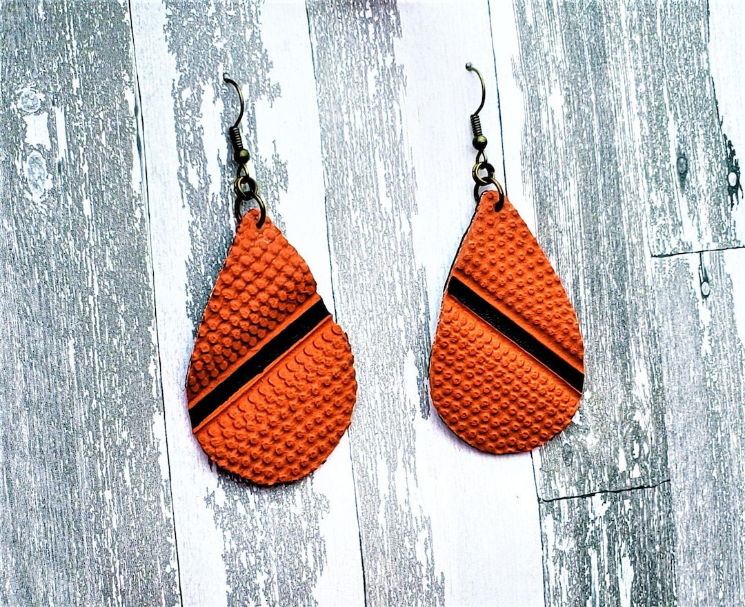 Basketball Earrings, Basketball Teardrop Earrings, Real Basketball ...