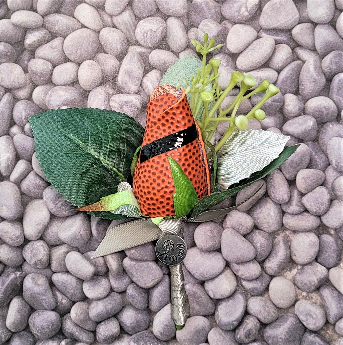 Basketball Boutonniere Sports Boutonniere Basketball Leather - Etsy