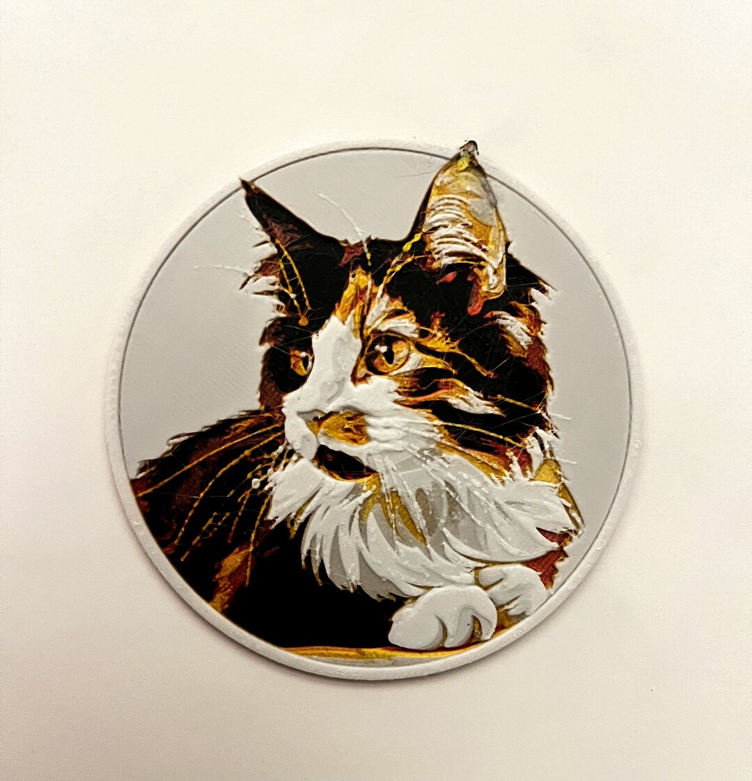 Cat 3D Printed Filament Painting Magnet - Large - Etsy