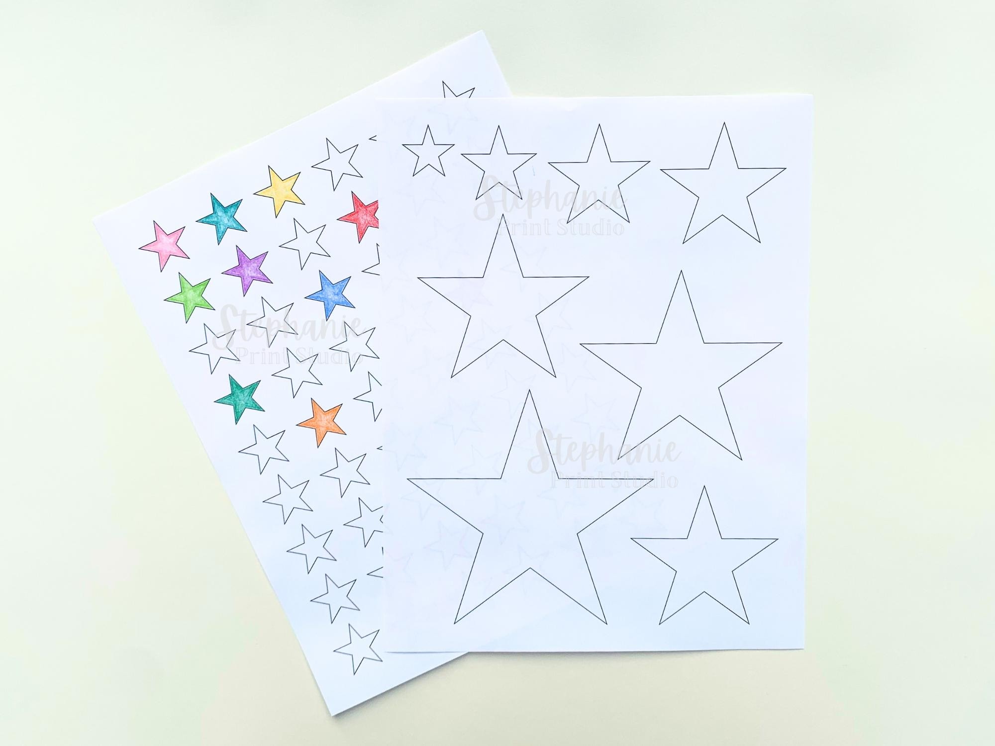 Star Shape Template Printable 15 Pages | DIGITAL INSTANT DOWNLOAD ...