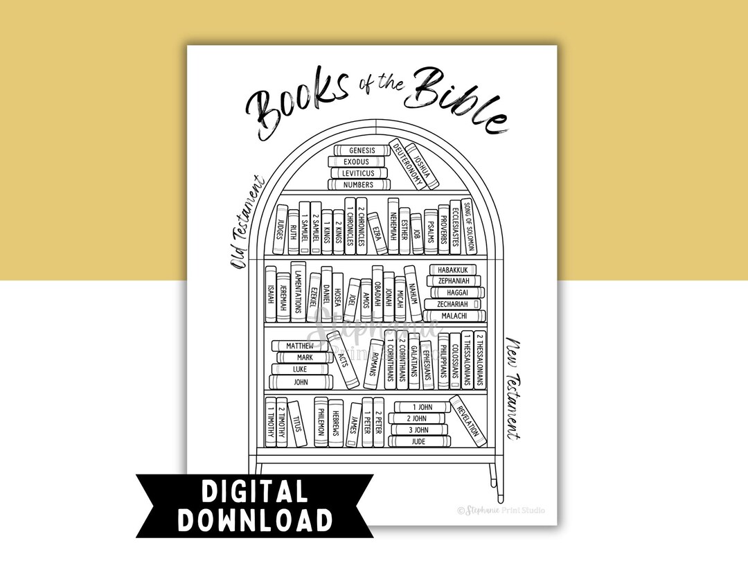 Books of the Bible Reading Tracker Printable | Bible Bookshelf Coloring ...