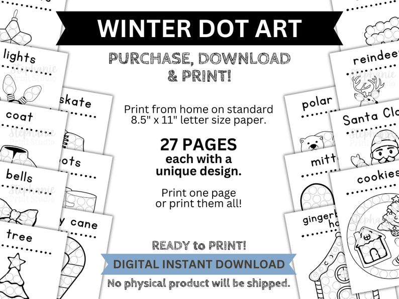 27 Winter & Christmas Theme Dot Marker Pages Printable | DIGITAL ...
