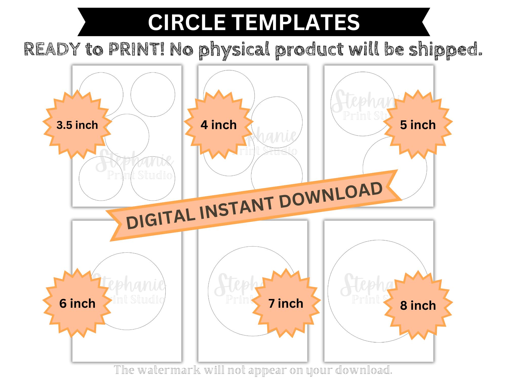 Circle Shape Template Printable 13 Pages | DIGITAL INSTANT DOWNLOAD | Kids and Adult Craft ...