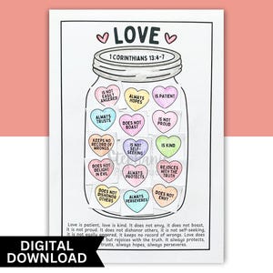 Love Is... Hearts Craft Printable, | DIGITAL INSTANT DOWNLOAD | 1 ...
