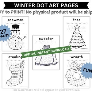 27 Winter & Christmas Theme Dot Marker Pages Printable | DIGITAL ...