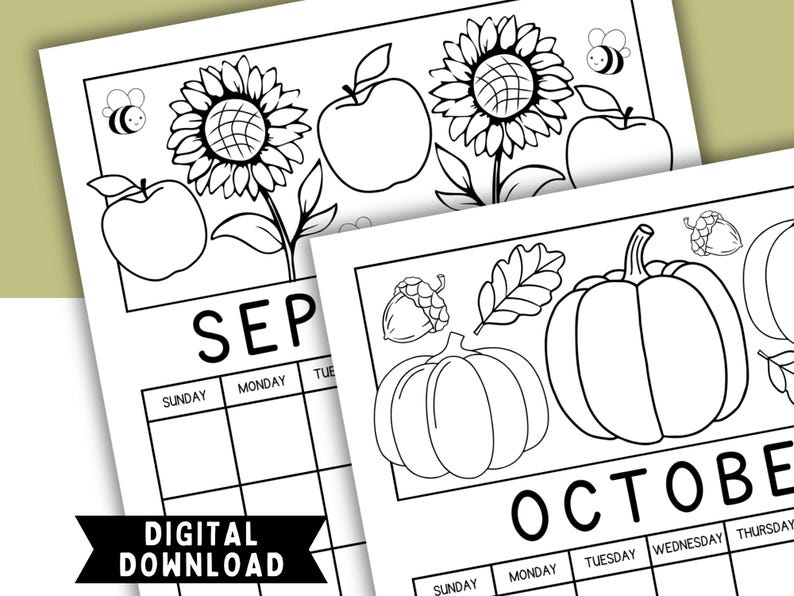 Monthly Calendar Printable Set | Includes: Blank Reusable Templates ...