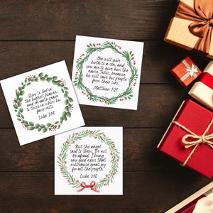 6 Christmas Scripture Cards Printable | DIGITAL INSTANT DOWNLOAD | 3.5 ...