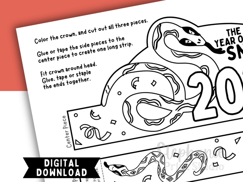 Lunar New Year 2025 Paper Crown Craft Printable | DIGITAL INSTANT ...