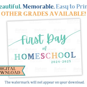 First Day of Homeschool Printable Sign DIGITAL INSTANT DOWNLOAD, First ...