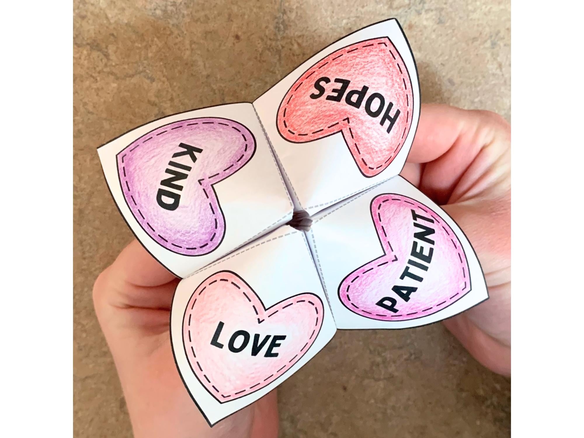 1 Corinthians 13 Color-your-own Cootie Catcher, Love & Hearts Paper ...