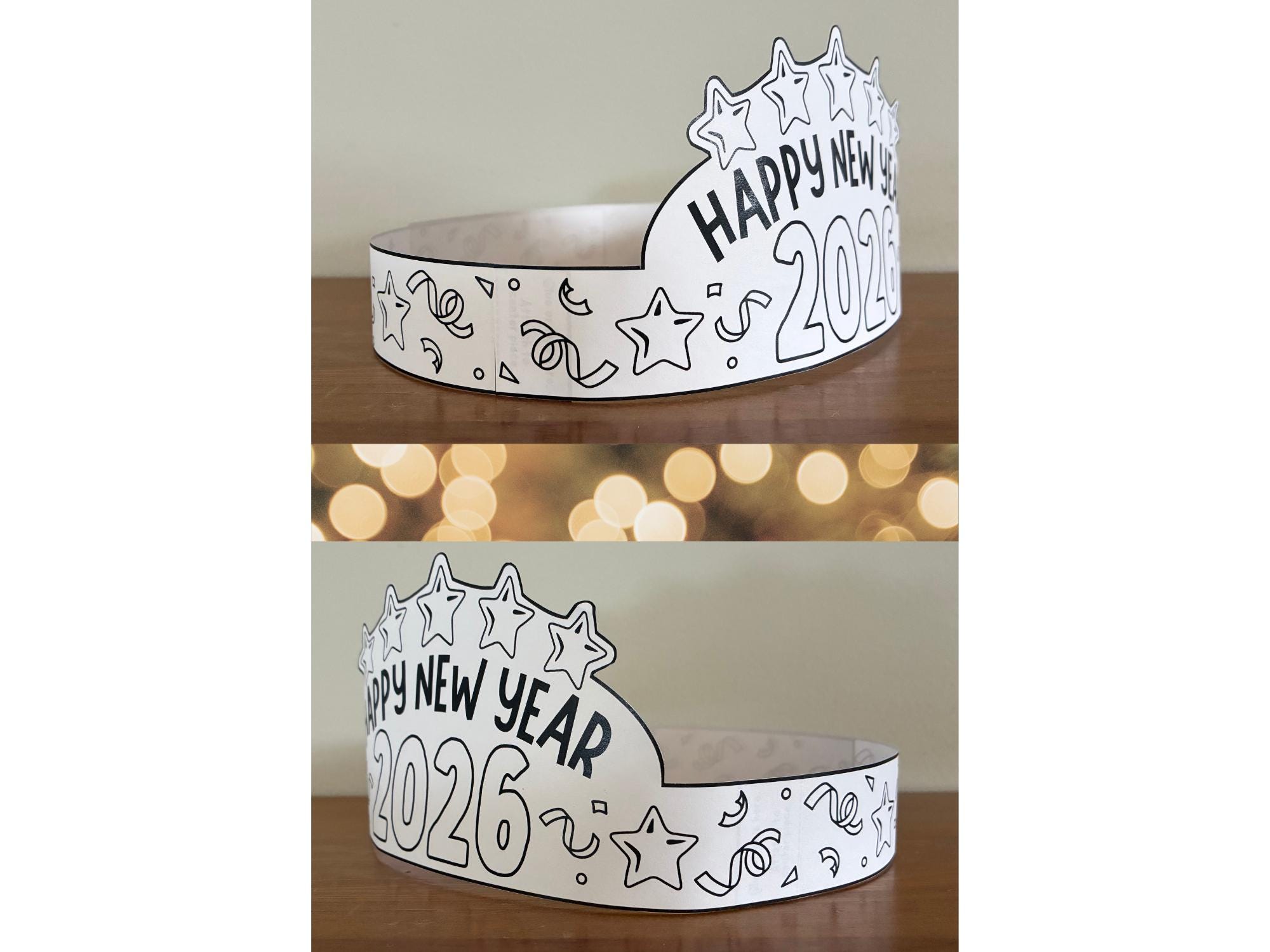 Paper Crown Printable | Happy New Year 2026 | Color-your-own New Year's ...