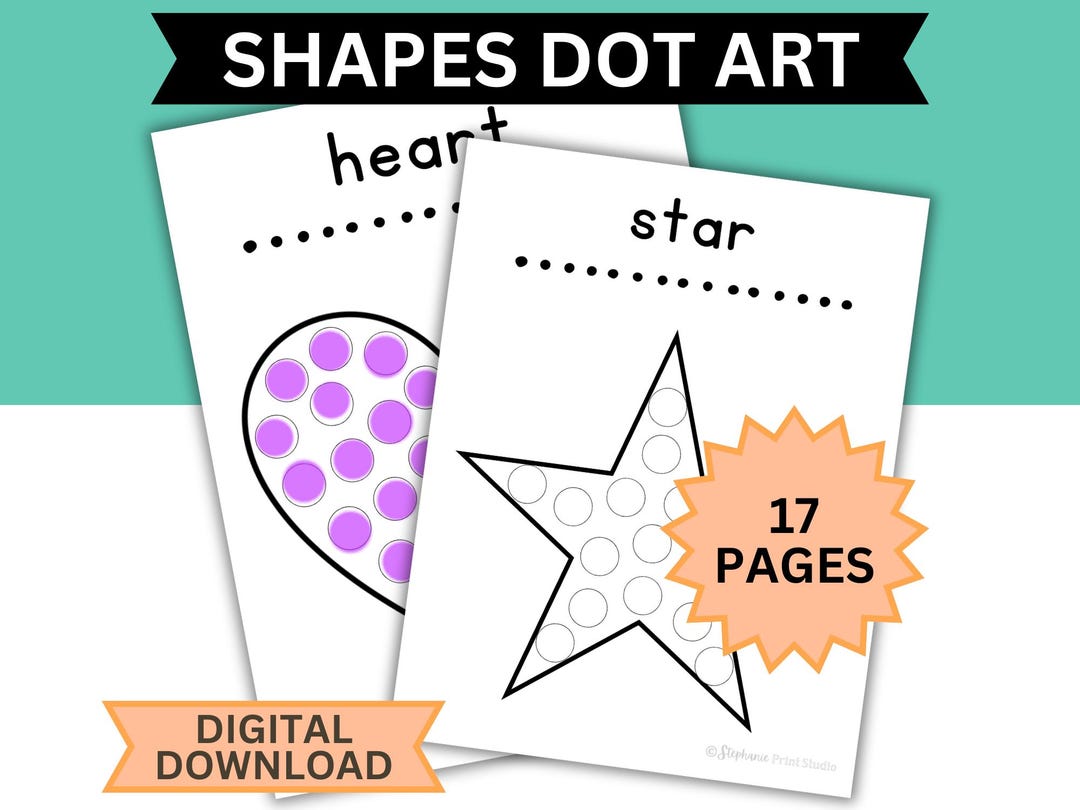 17 Shapes Dot Marker Pages Printable | DIGITAL INSTANT DOWNLOAD | Kids ...